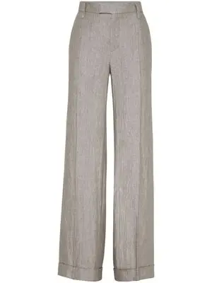 Brunello Cucinelli Pressed-crease Wide-leg Trousers