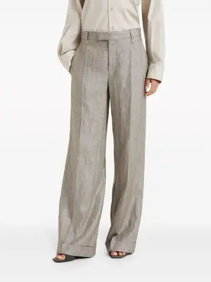 Brunello Cucinelli Pressed-crease Wide-leg Trousers