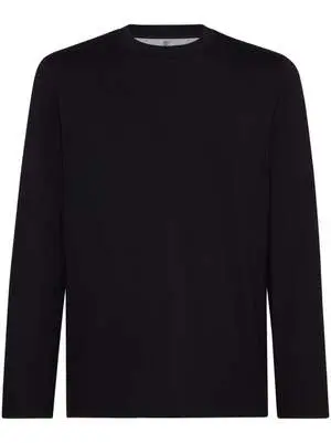 Brunello Cucinelli Round-neck Long-sleeve T-shirt - Black