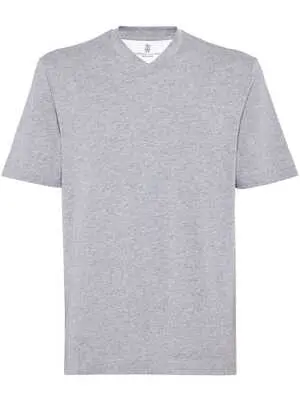Brunello Cucinelli V-neck Short-sleeve T-shirt - Grey