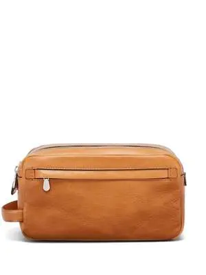 Brunello Cucinelli Leather Wash Bag - Brown