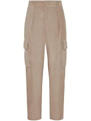Brunello Cucinelli Straight-leg Suede Trousers