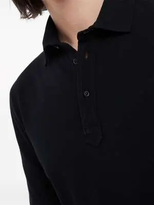 Brunello Cucinelli Button-fastening Cotton Polo Shirt - Black