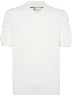 BRUNELLO CUCINELLI Pointed-flat Collar Cotton Polo Shirt