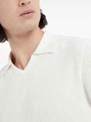 Brunello Cucinelli Rib-knit Cotton T-shirt - White