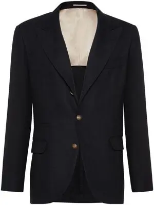 BRUNELLO CUCINELLI Peak-lapels Linen-blend Blazer