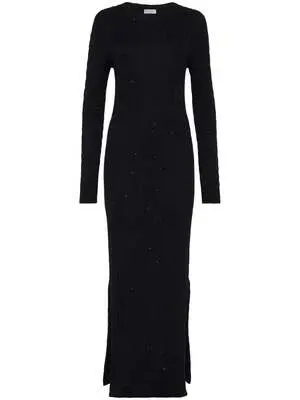 Brunello Cucinelli Sequin-embellished Cable-knit Dress
