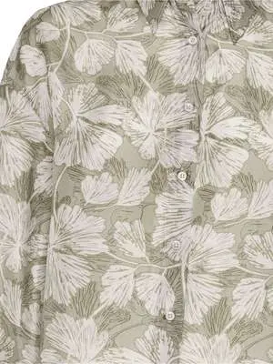 Brunello Cucinelli Leaf-print Silk Shirt