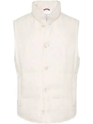 Brunello Cucinelli High-neck Linen-blend Gilet