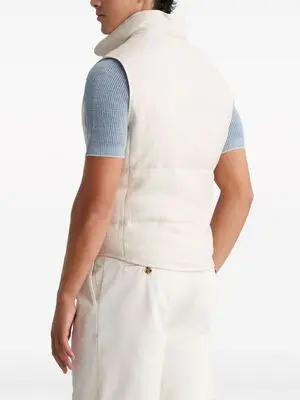 Brunello Cucinelli High-neck Linen-blend Gilet