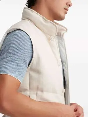 Brunello Cucinelli High-neck Linen-blend Gilet