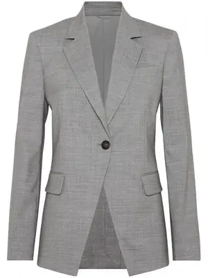 BRUNELLO CUCINELLI Mélange-effect Single-breasted Blazer