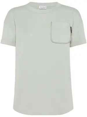 Brunello Cucinelli Chest Pocket Cotton T-shirt - Green