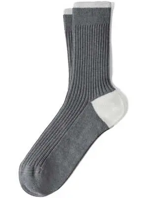 Brunello Cucinelli Ribbed-knit Socks - Grey