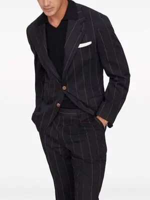 Brunello Cucinelli Stripe-pattern Wool-blend Blazer