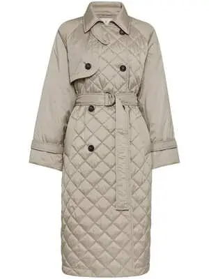Brunello Cucinelli Quilted Belted Trench Coat