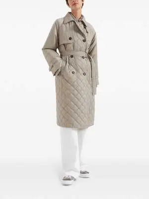 Brunello Cucinelli Quilted Belted Trench Coat