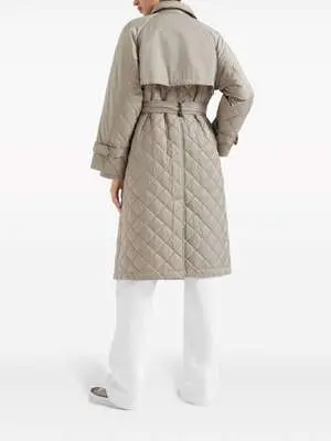 Brunello Cucinelli Quilted Belted Trench Coat