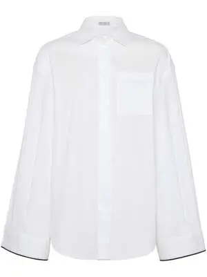 Brunello Cucinelli Contrast-border Poplin Shirt