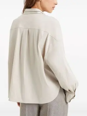 Brunello Cucinelli Appliqué-detail Long-sleeve Shirt