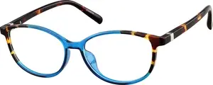 Zenni Vintage Oval Eyeglasses Full Rim Frame - Blue