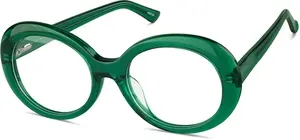 Zenni Vintage Inspired Oval Eyeglasses Emerald