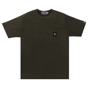 A BATHING APE Label Pocket Tee 'olive Drab - Green