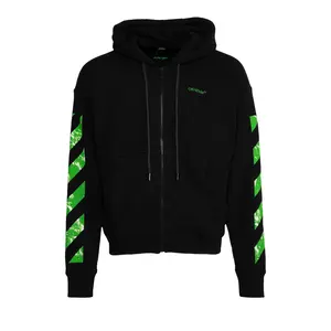 Off-white Zip Up Sweatshirts Hoodies For Women