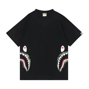 A BATHING APE 1st Camo Side Shark Tee /green - Black