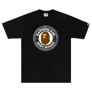 A BATHING APE Layered Line Camo Busy Works Tee - Black