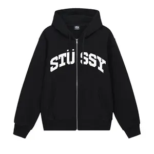 StüSsy Block Sport Zip Hoodie - Black | Editorialist