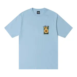 StÜssy Flower Grid Pigment Dyed Tee 'sky - Blue
