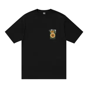 StÜssy Flower Grid Pigment Dyed Tee - Black