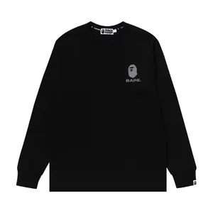 A BATHING APE Reflective Print Long-sleeve Tee - Black