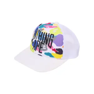 BAPE Multi Camo Nyc Logo Mesh Cap - White