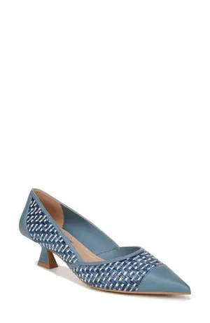 Franco Sarto Franco Sarto Darcy Pointed Toe Kitten Heel Pump Blue Milti