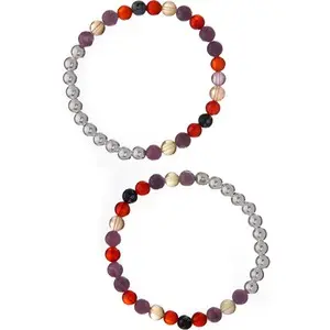 THE HEALER’S COLLECTION N62 Smooth Digestion Bracelet Set - Silver