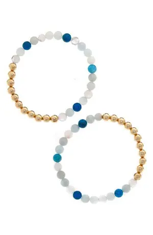 THE HEALER’S COLLECTION The Healer's Collection N13 Beaded Bracelets Set - Yellow Gold