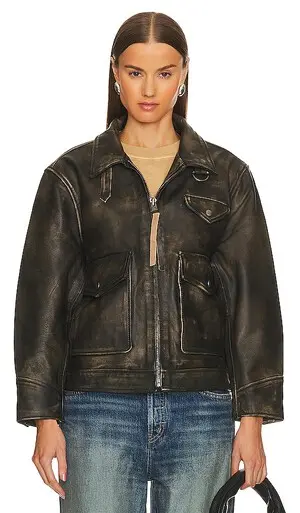 FOUND Leather Pocket Jacket