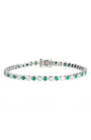 VALANI ATELIER Emerald And Diamond Tennis Bracelet - White Gold/ Emerald/ Diamond