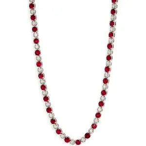 VALANI ATELIER Ruby & Diamond Eternity Necklace - White Gold/ruby/diamond