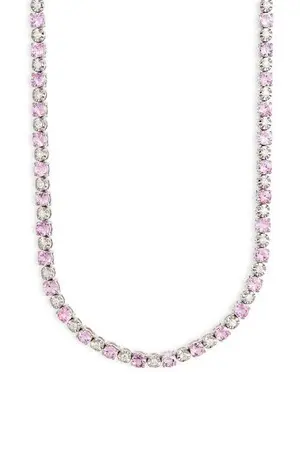 VALANI ATELIER Pink Sapphire And Diamond Eternity Necklace - White Gold/sapphire/diamond