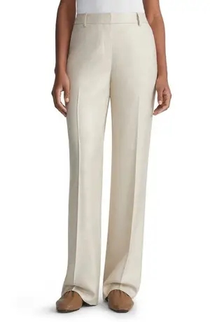 Lafayette 148 New York Gates Twill Straight Leg Trousers Birch Bark Multi