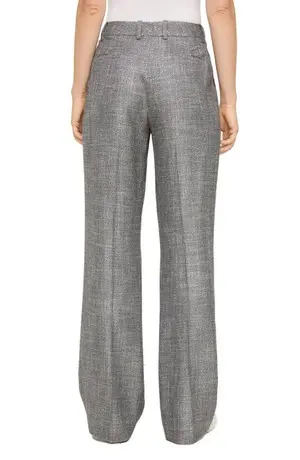 Lafayette 148 New York Gates Twill Straight Leg Trousers - Black Multi