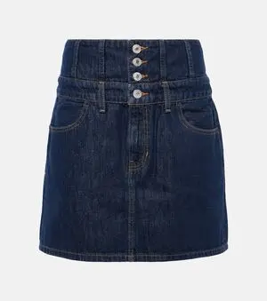 RE/DONE Corset High-rise Denim Miniskirt
