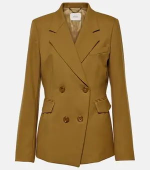 Dorothee Schumacher Double-breasted Blazer In Olive - Green