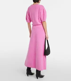 LISA YANG Asta High-rise Cashmere Midi Skirt - Pink