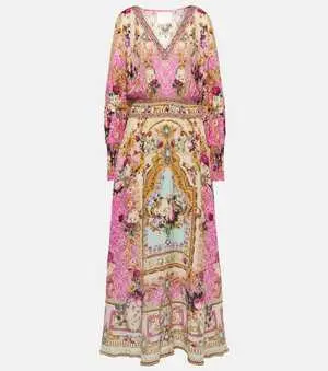 Camilla Floral Printed Silk Maxi Dress