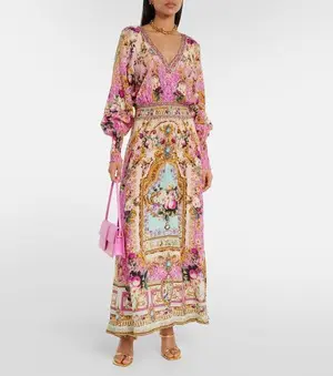 Camilla Floral Printed Silk Maxi Dress