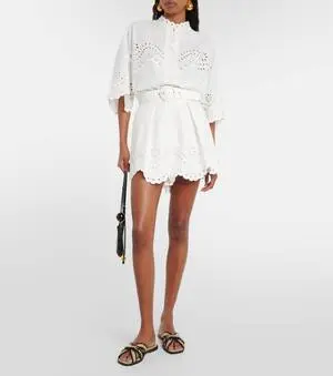 Zimmermann Junie Broderie Anglaise Linen Blouse